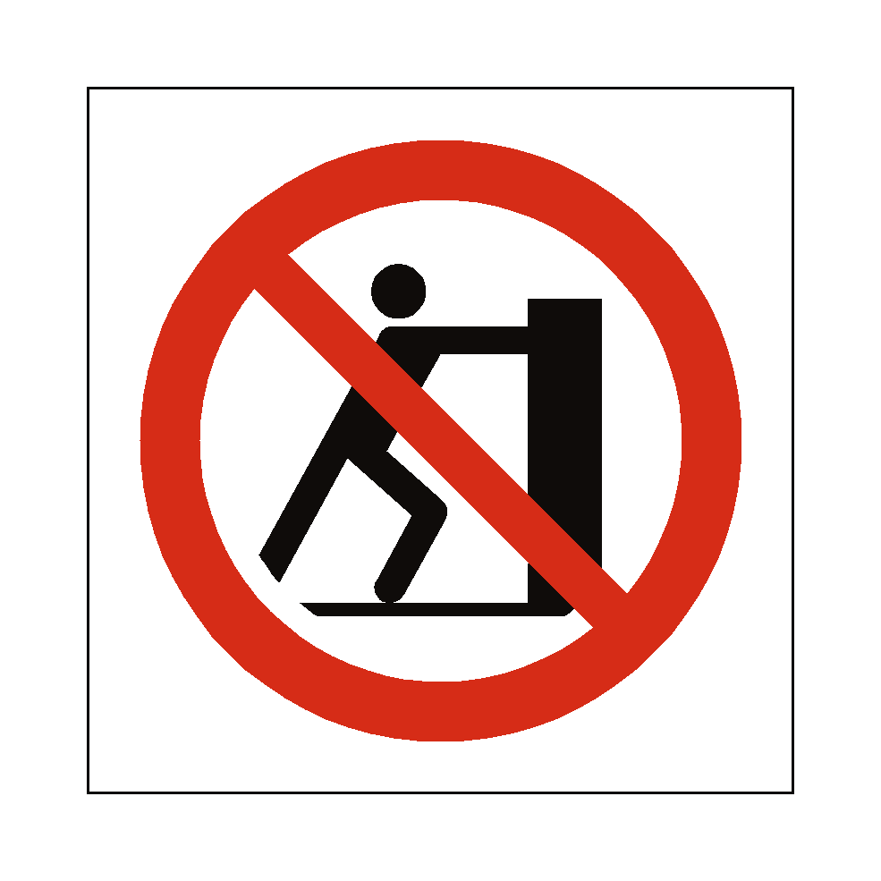No Pushing Symbol Sign | PVC Safety Signs
