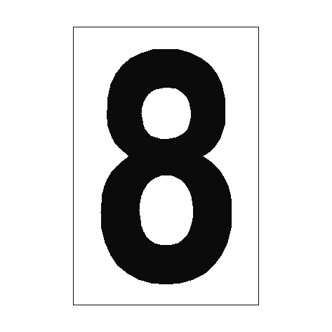 Number Sign 8 White | PVC Safety Signs