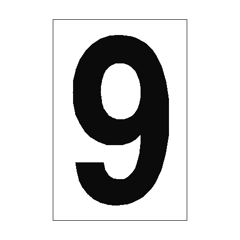 Number Sign 9 White | PVC Safety Signs