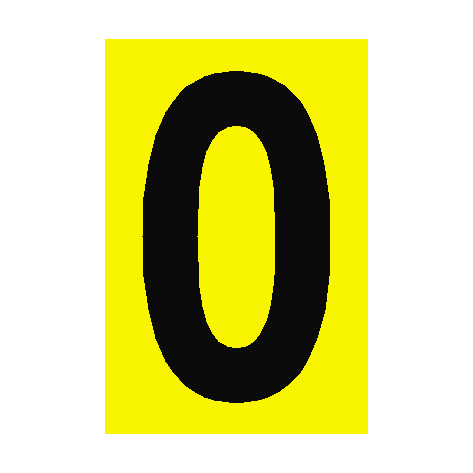Number Sign 0 Yellow | PVC Safety Signs