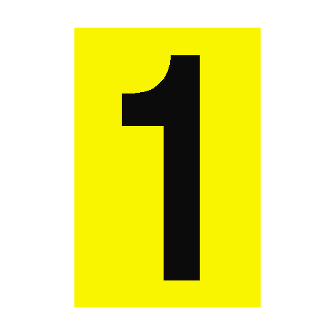 Number Sign 1 Yellow | PVC Safety Signs