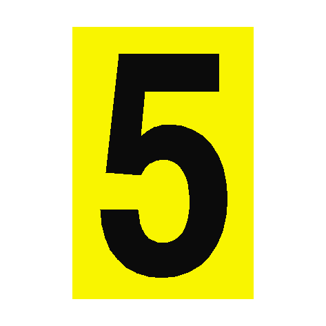 Number Sign 5 Yellow