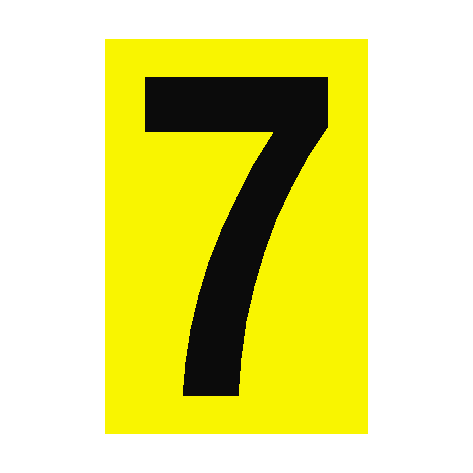 Number Sign 7 Yellow | PVC Safety Signs