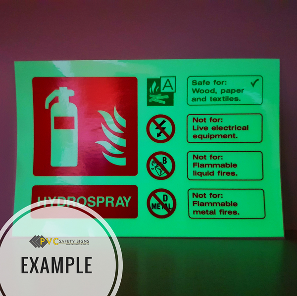 Carbon Dioxide Fire Extinguisher Photoluminescent Sign | PVC Safety Signs