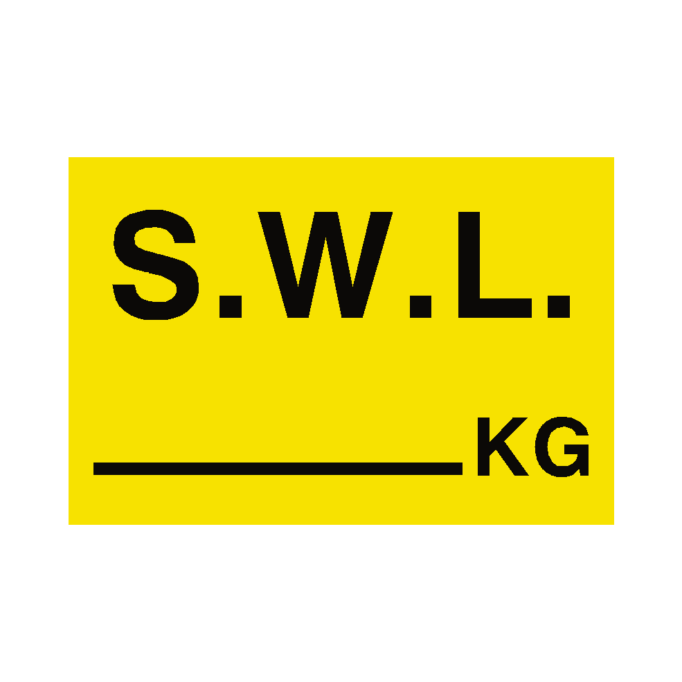 S.W.L KG Sign Yellow | PVC Safety Signs