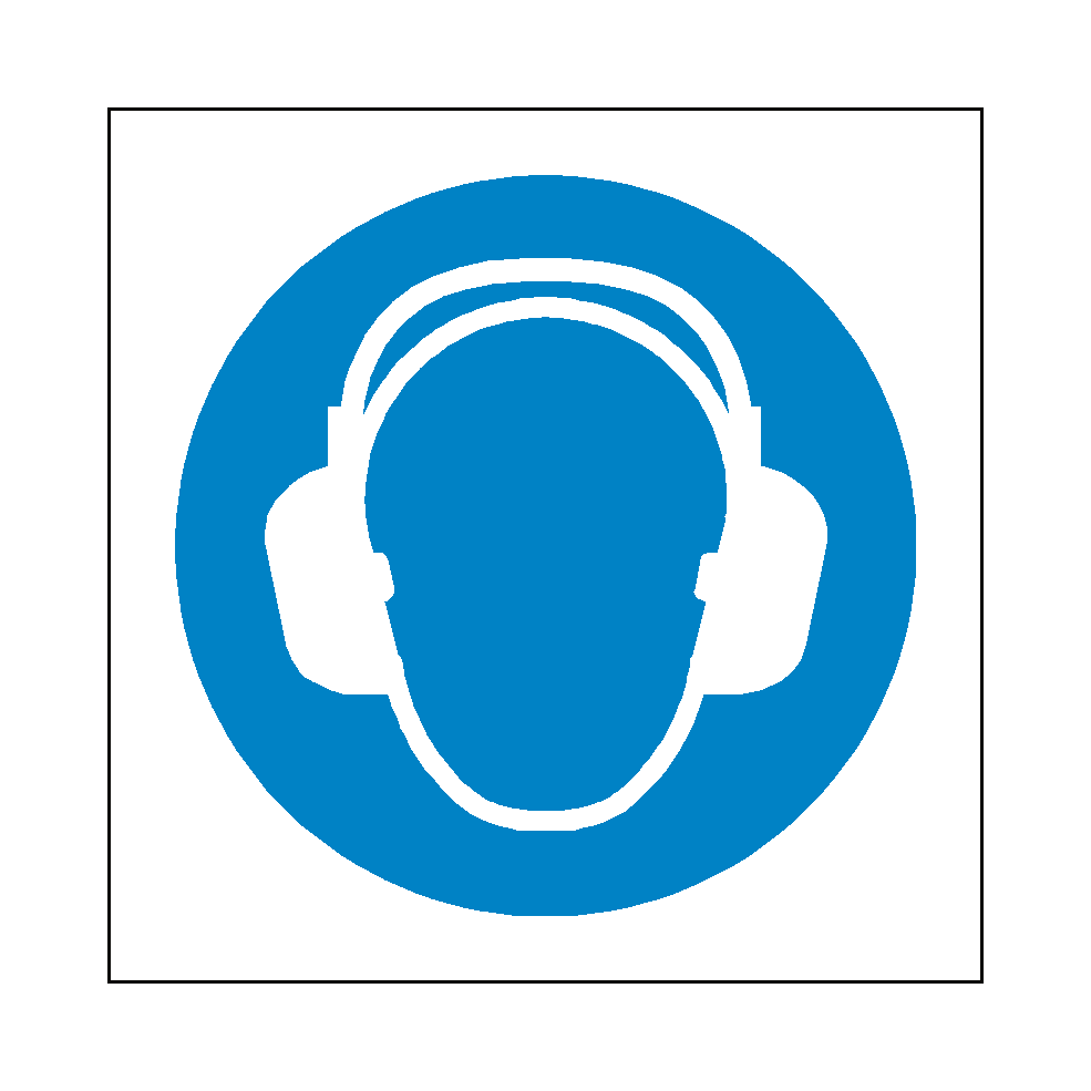 Wear Ear Protection Symbol Sign | PVC Safety Signs